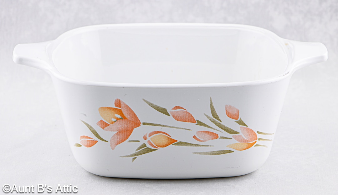 Vintage Corning Ware Dish: Peach Floral Pattern (700ML) - Etsy