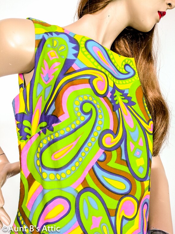 Super Groovy Vintage 60's Multi Color Neon Psychedeli… - Gem