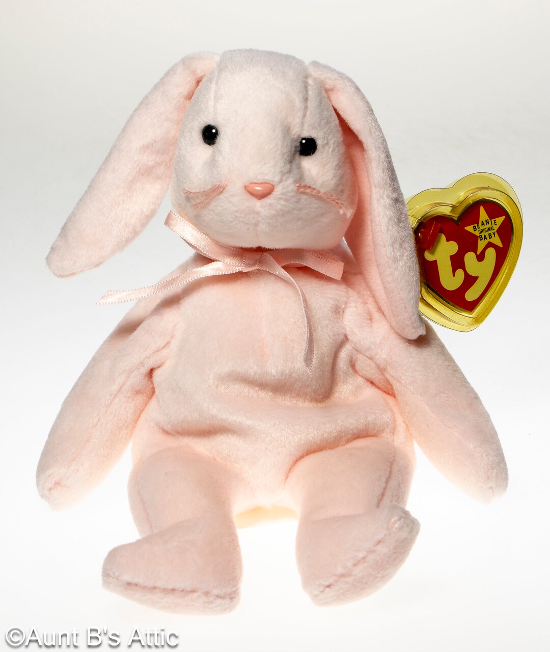 Ty Beanie Babies Rare Vintage 1996 "hoppity" Bunny Rabbit Pink Plush ...