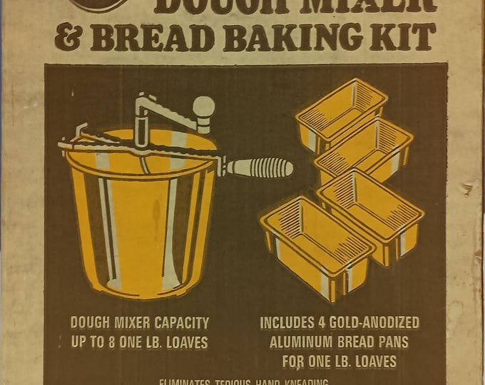 Vintage 70s Mirro Dough Mixer & Bread Baking Kit: Gold Aluminum 8-piece ...