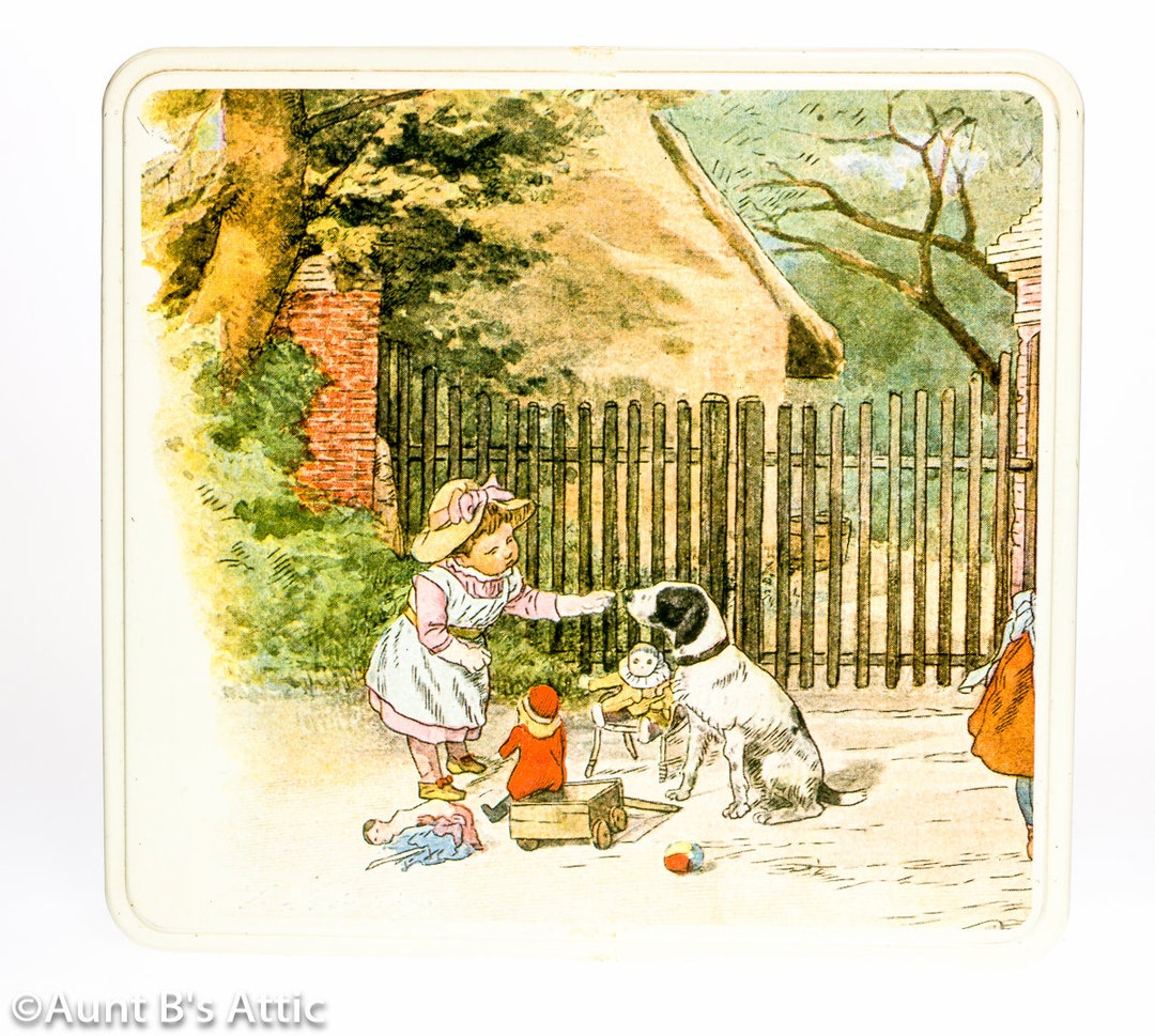 Vintage Massilly Biscuit Tin: French Child & Dog Decorative Tin - Etsy