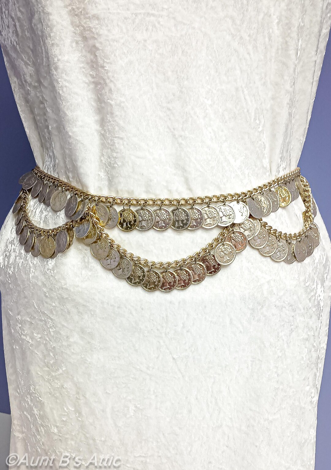 Coin Belt Vintage 90's Goddess Head Dangling Coin Belt Gypsy/belly ...