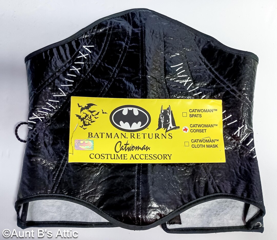 Catwoman Corset Vintage 90's batman Returns Vinyl Laced Back Costume ...