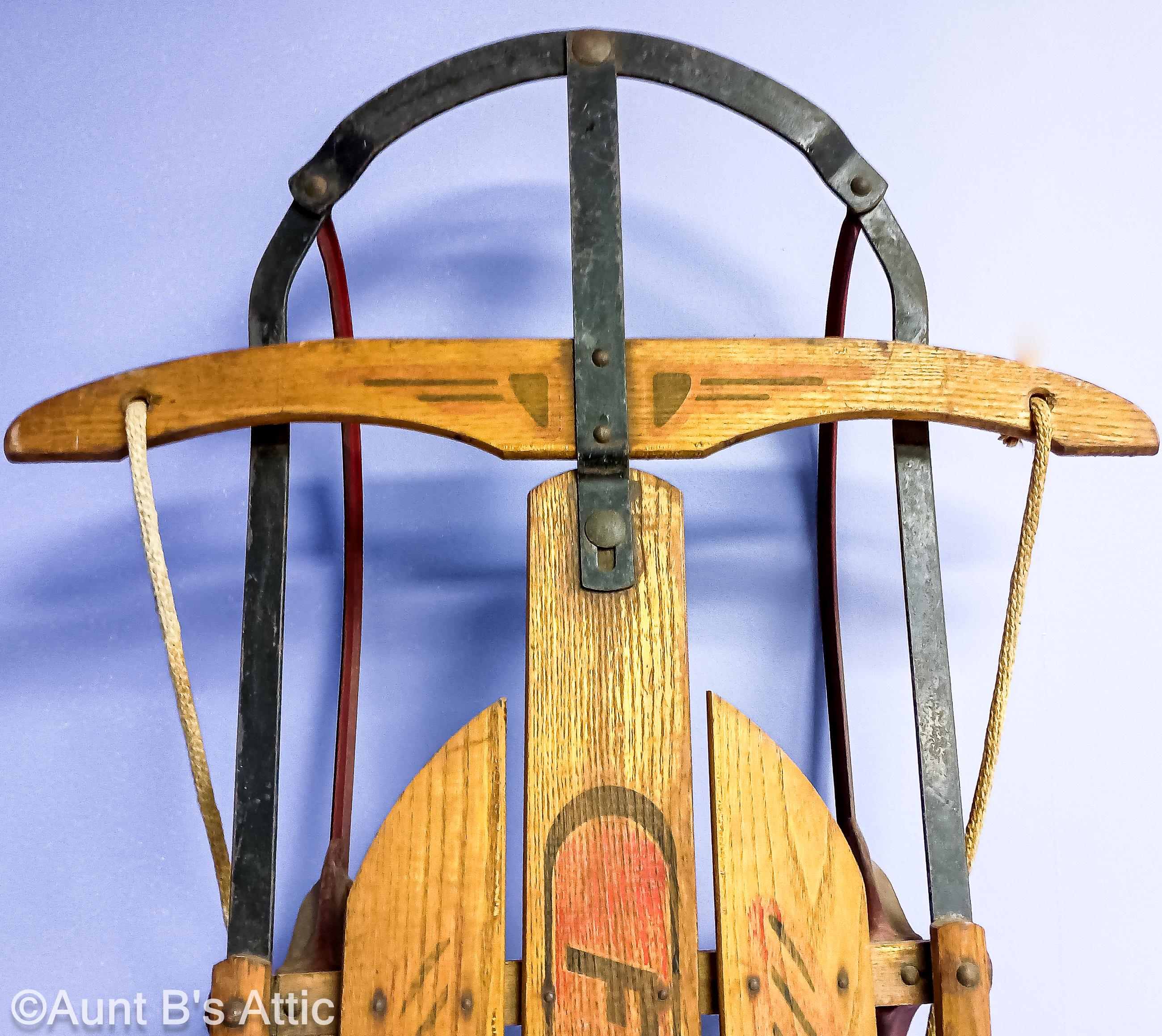 Vintage Fleetwing Racer Sled: 1950s Wood & Steel Snow Sled (45" Long ...