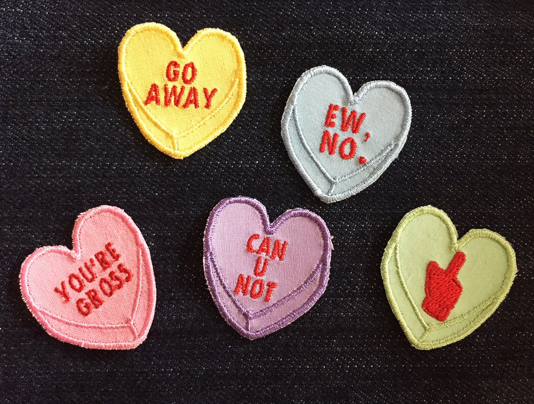 Mean Conversation Hearts - MINI PATCHES - Etsy