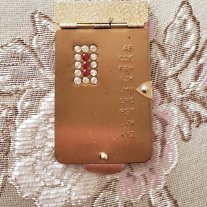 Vintage Red and White Rhinestone Flip Address Book Pop-up Phone Number ...