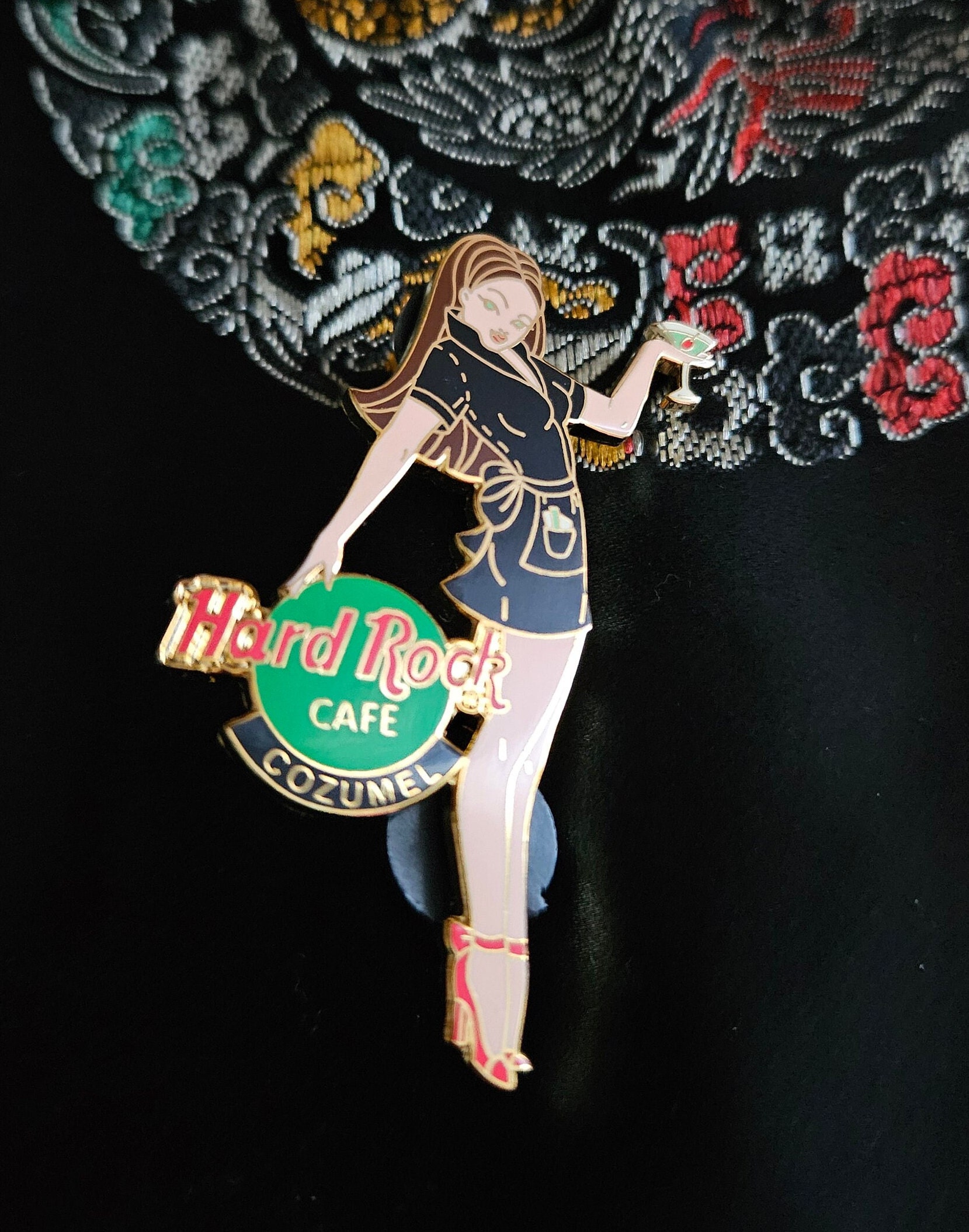 Rare Vintage Hard Rock Cafe Cozumel Pin Female Server in Black Aproned ...