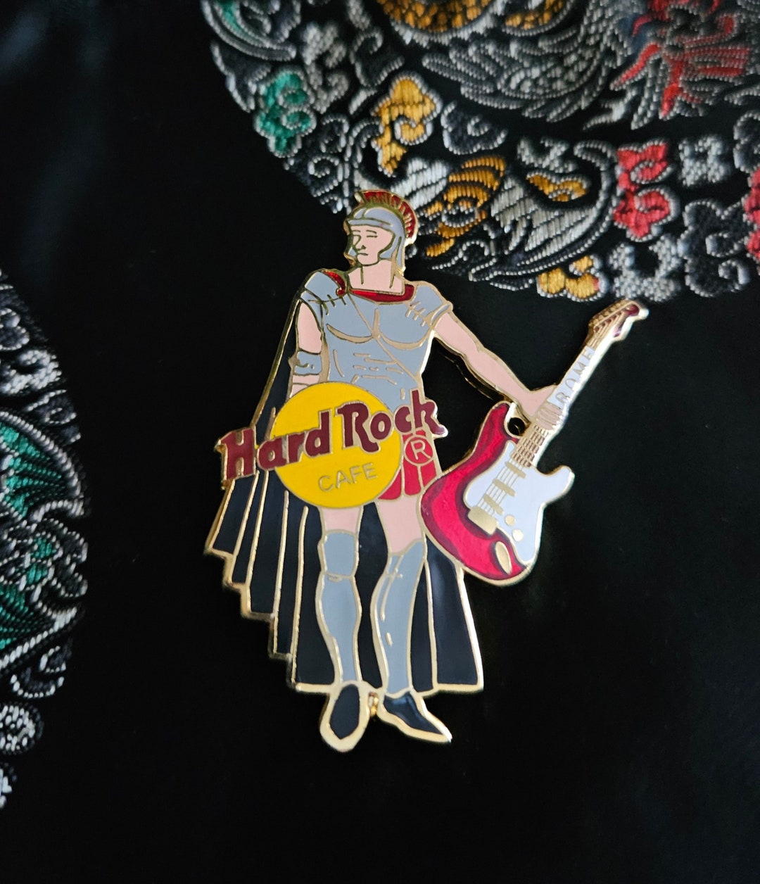 Vintage Hard Rock Cafe Rome Caesar Guitar Enameled Pin HRC Collectible ...
