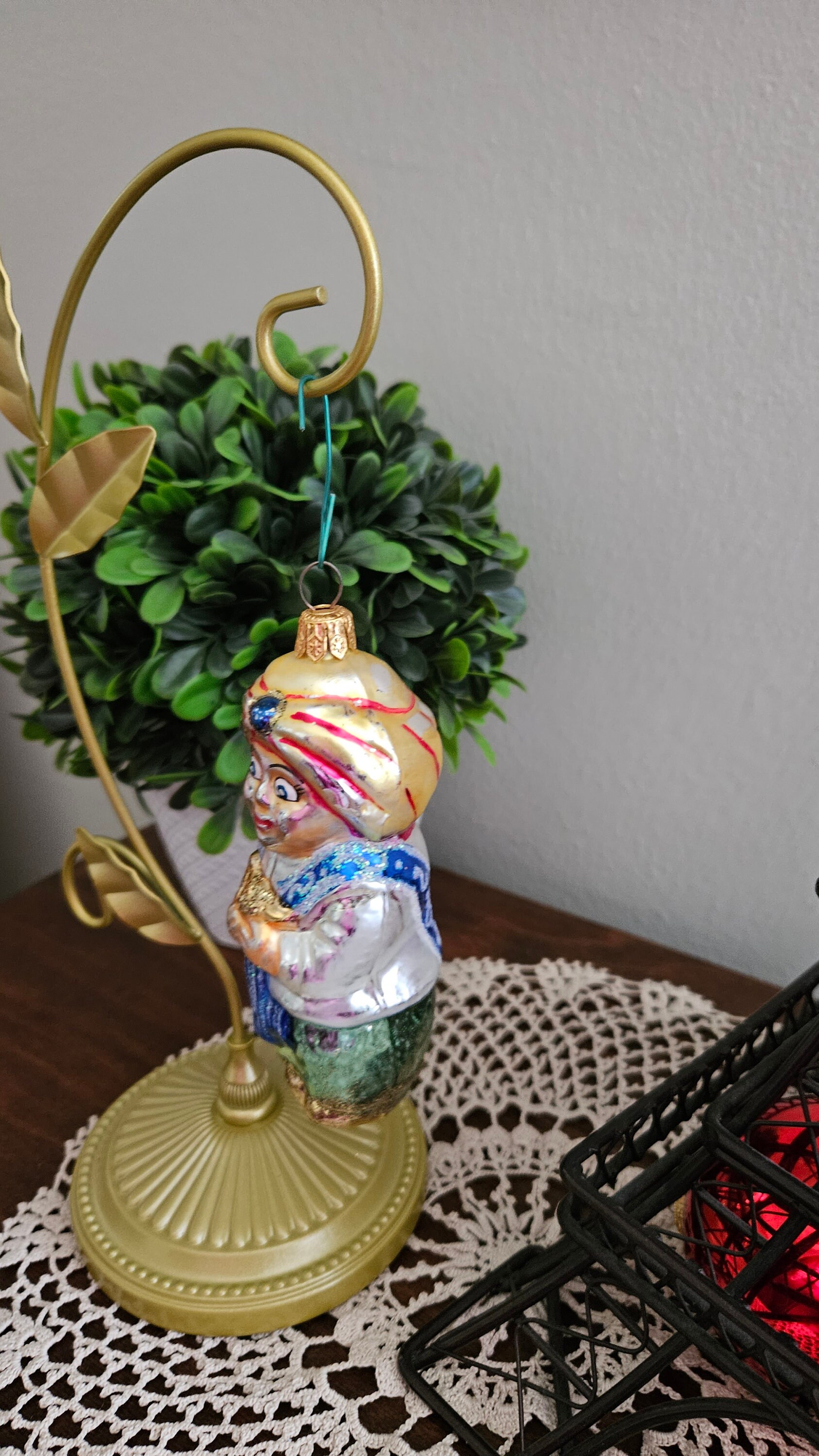 Vintage Hand Blown Glass Ornament Calik's Polish Artistry Aladdin Tree ...