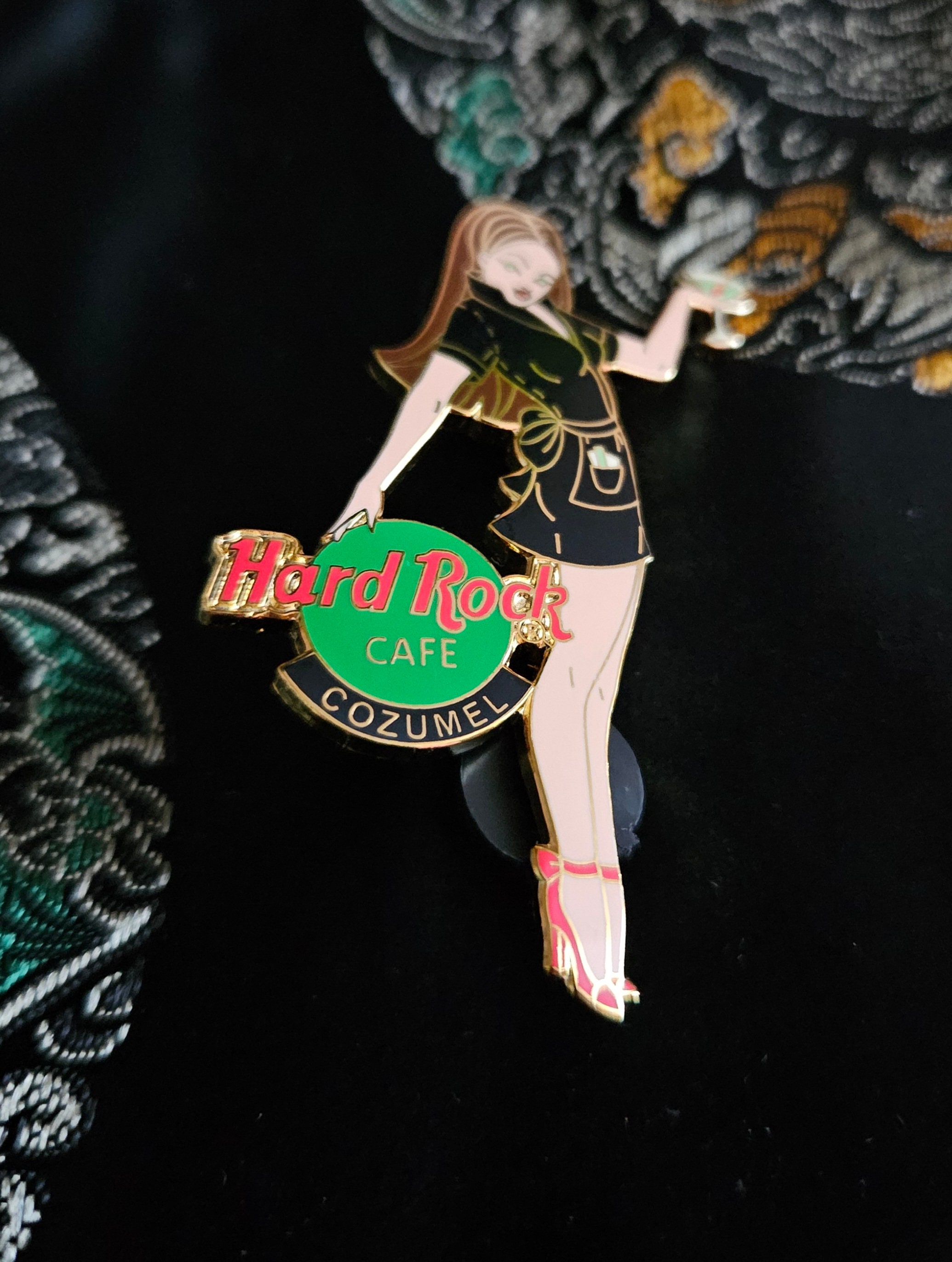 Rare Vintage Hard Rock Cafe Cozumel Pin Female Server in Black Aproned ...