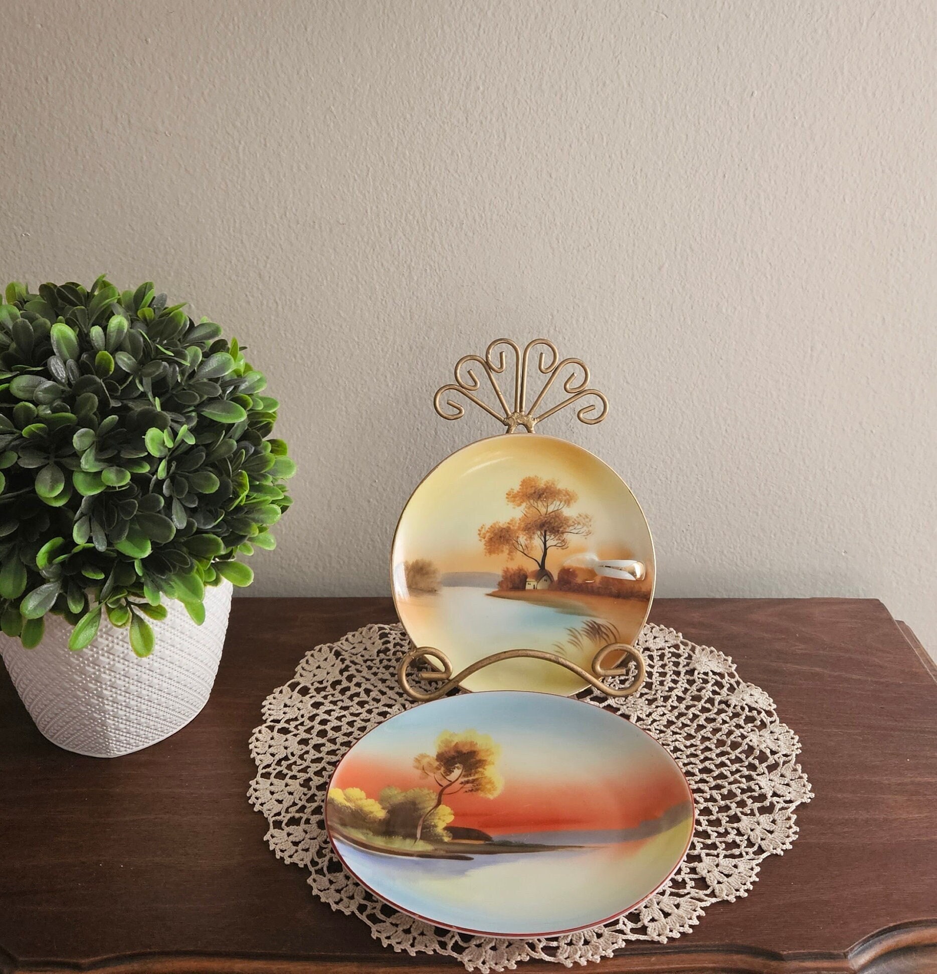 Vintage Noritake Morimura Desert Plates Hand-painted Noritake Desert ...