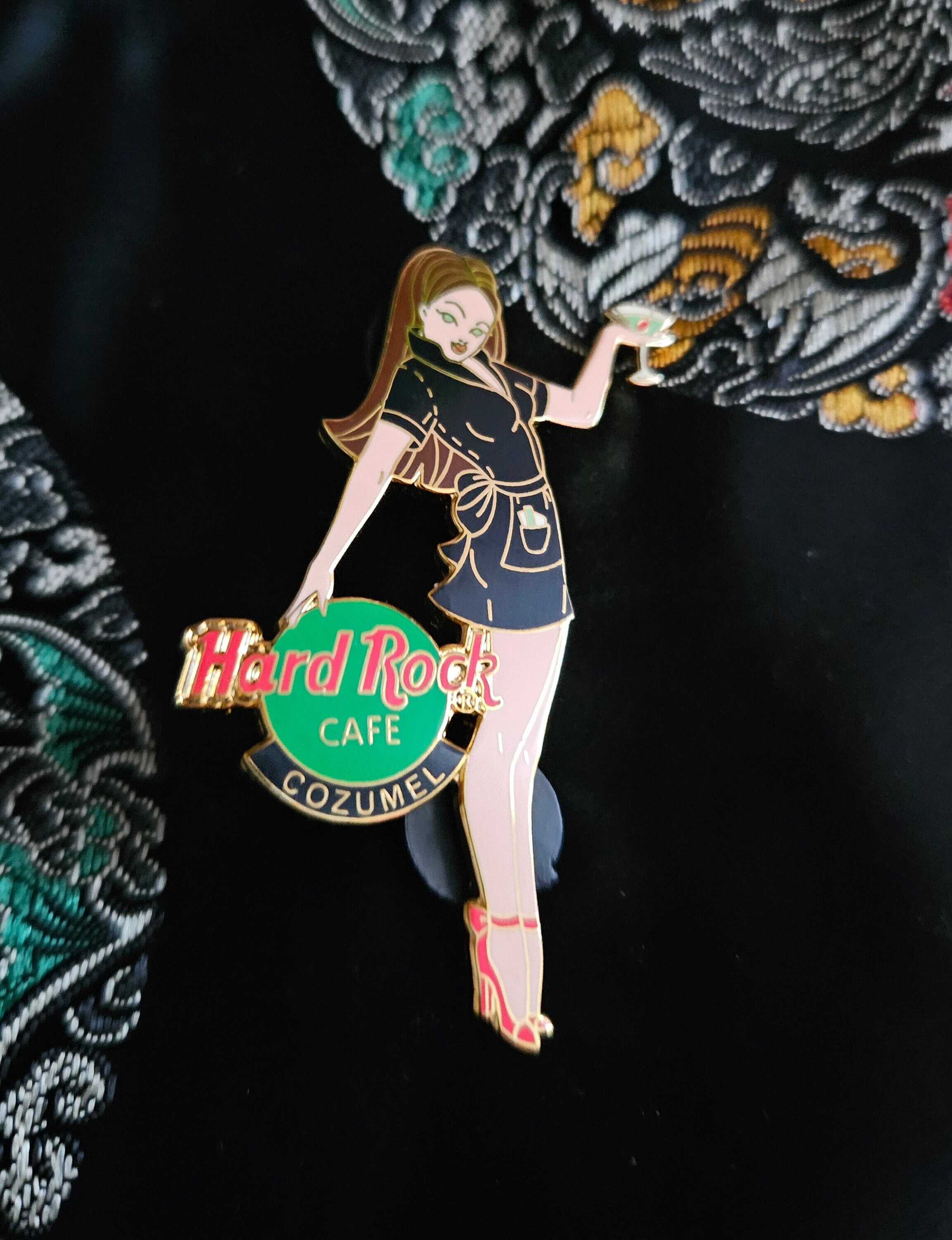 Rare Vintage Hard Rock Cafe Cozumel Pin Female Server in Black Aproned ...