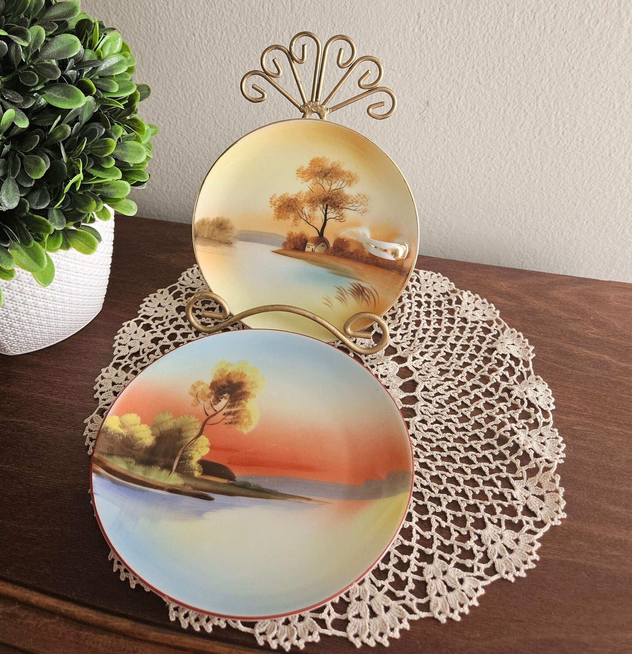 Vintage Noritake Morimura Desert Plates Hand-painted Noritake Desert ...