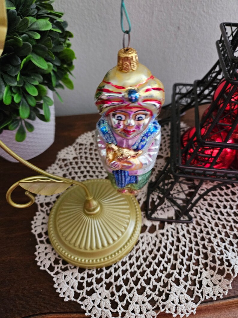 Vintage Hand Blown Glass Ornament Calik's Polish Artistry Aladdin Tree ...