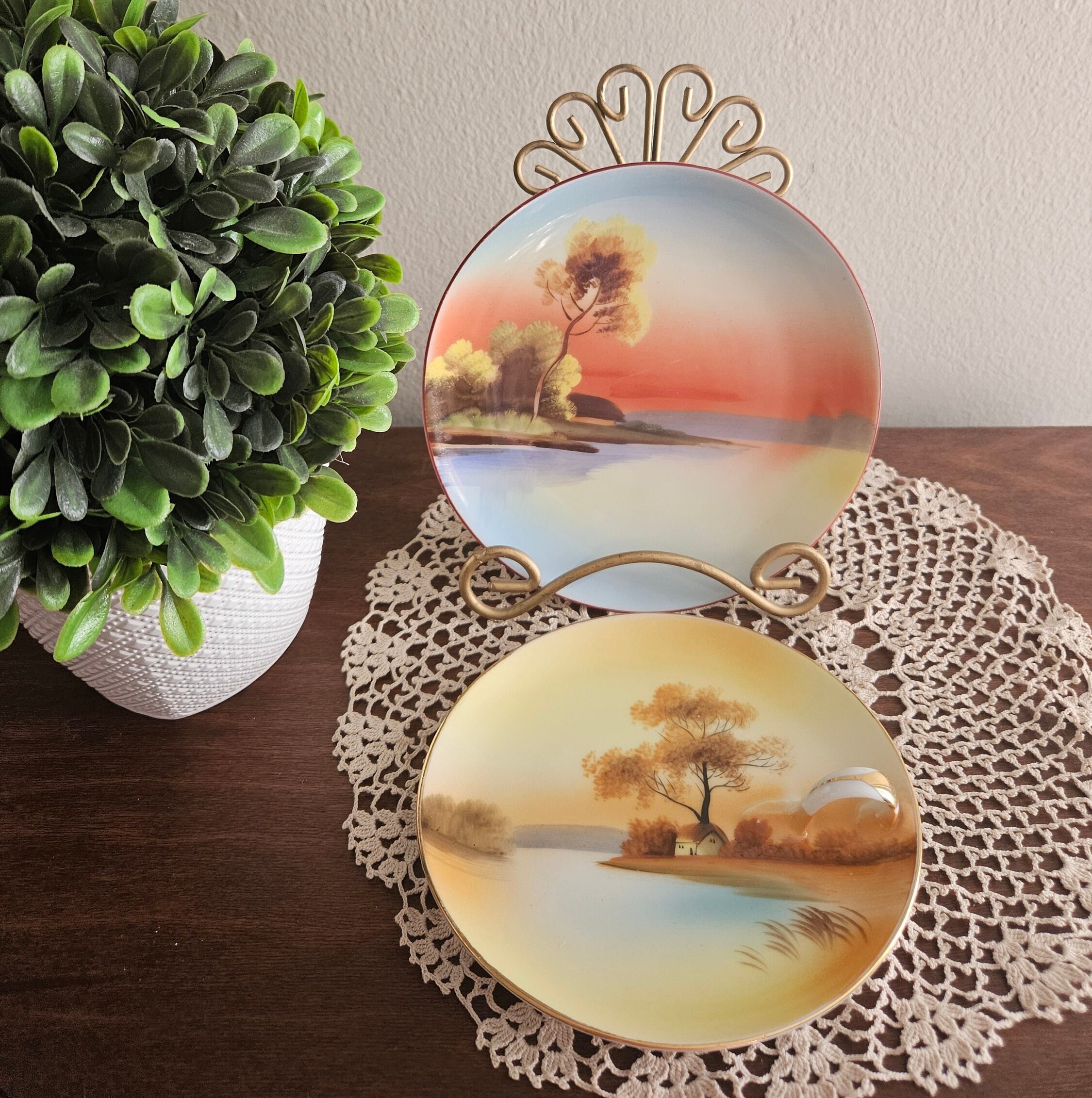 Vintage Noritake Morimura Desert Plates Hand-painted Noritake Desert ...