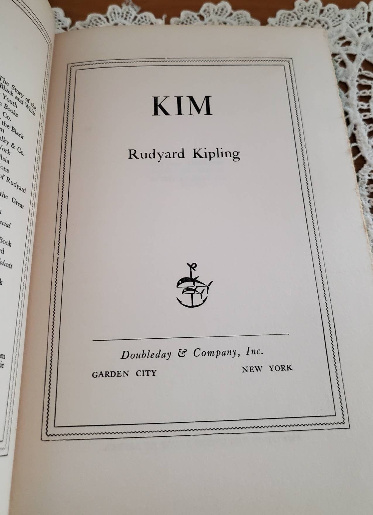 Kim by Rudyard Kipling Copyright 1900 1901 Doubleday & - Etsy