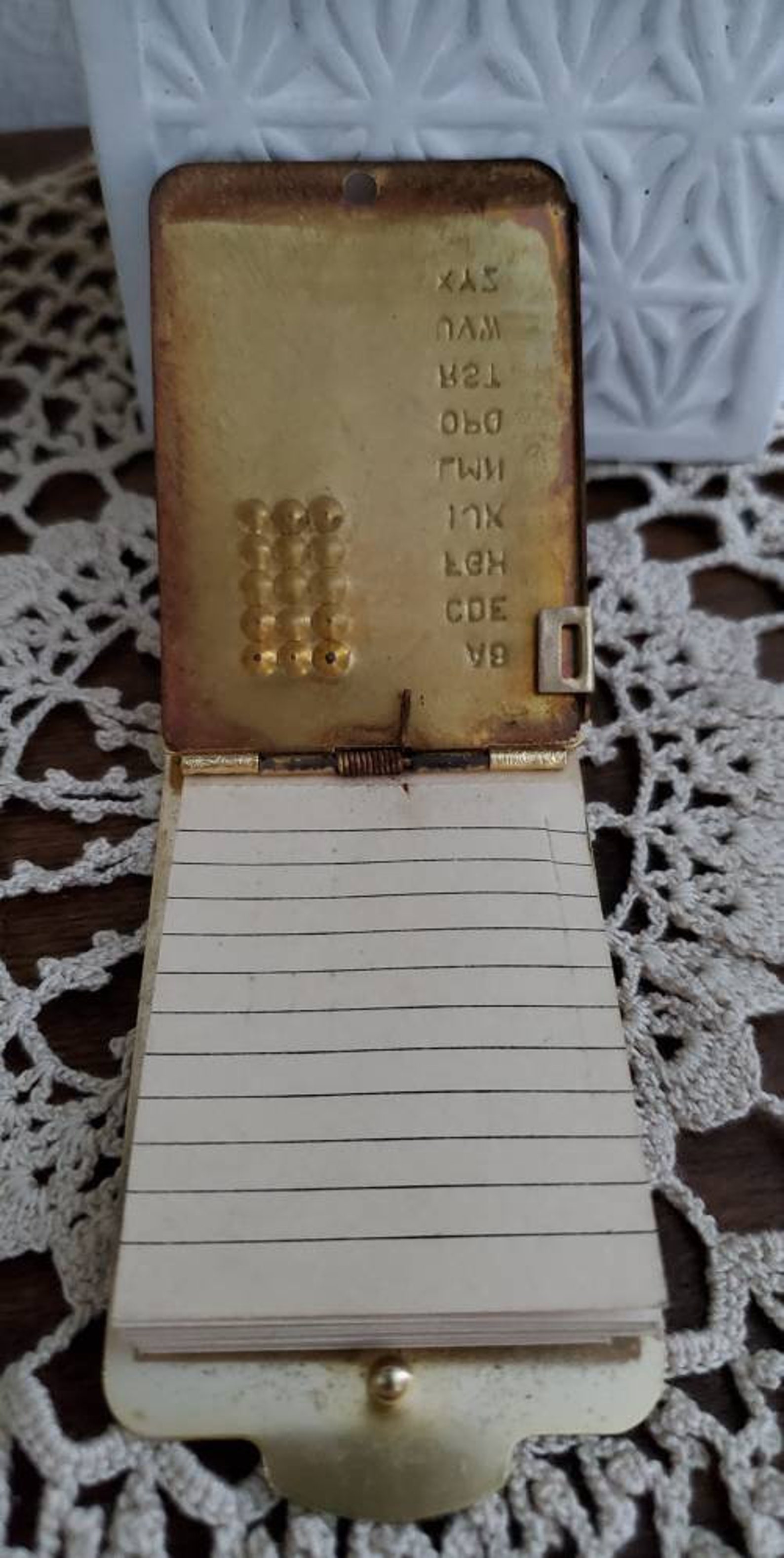 Vintage Red and White Rhinestone Flip Address Book Pop-up Phone Number ...