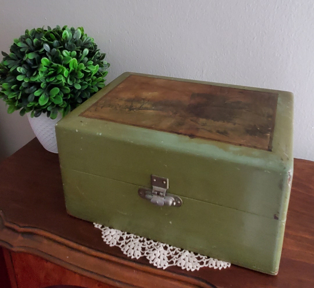 Vintage Hand-painted Circa 1930s Hunting Scene Art Box Vintage ...