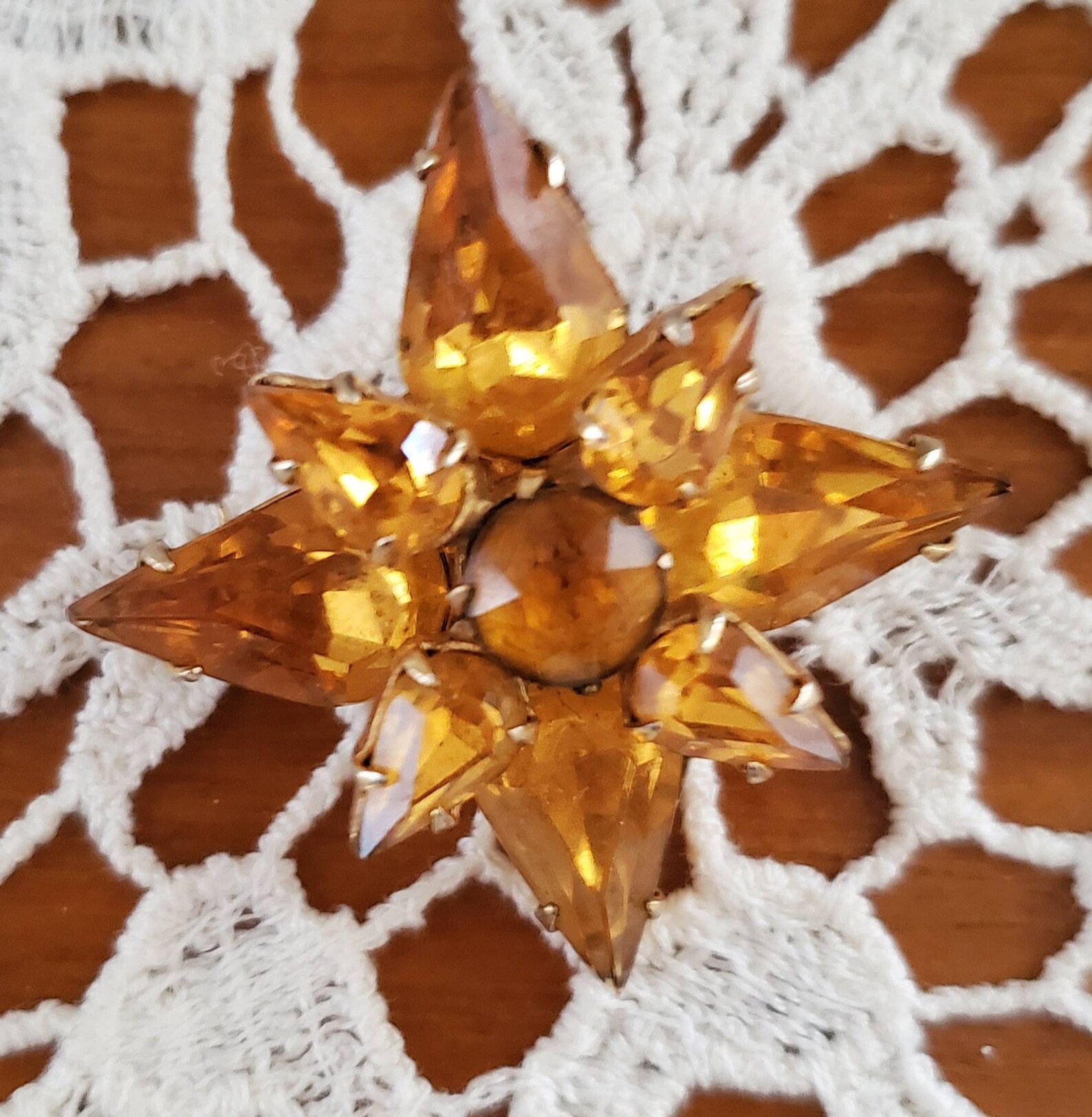 Vintage Topaz Rhinestone Brooch Topaz Brooch Rhinestone - Etsy