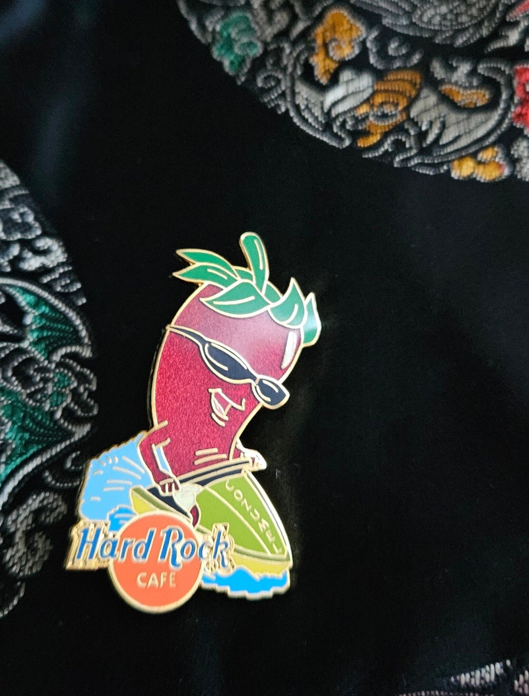 Vintage Hard Rock Cafe Cozumel Pin Red Pepper on Jet Ski Rare Hard Rock ...