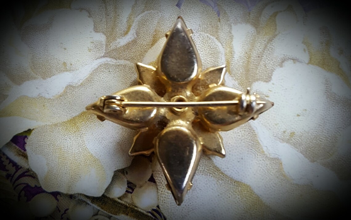 Vintage Topaz Rhinestone Brooch Topaz Brooch Rhinestone - Etsy