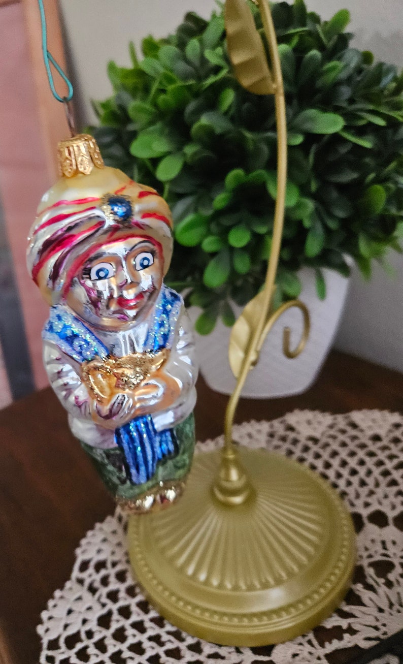 Vintage Hand Blown Glass Ornament Calik's Polish Artistry Aladdin Tree ...