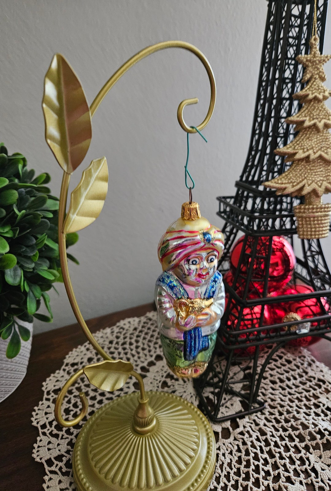 Vintage Hand Blown Glass Ornament Calik's Polish Artistry Aladdin Tree ...