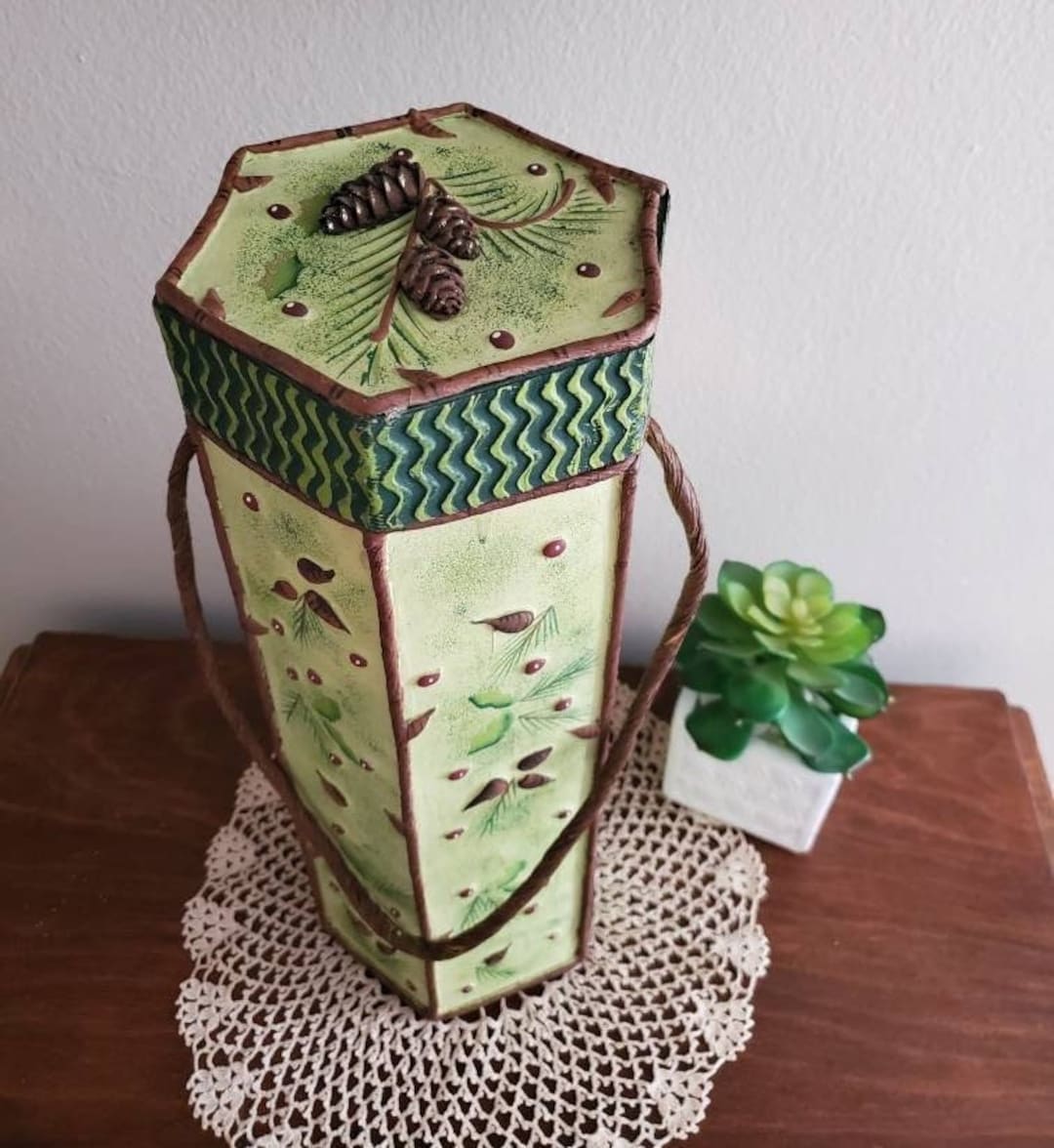 Vintage Wine Canister Slipper Storage Box Holiday Gift Picnic Wine ...