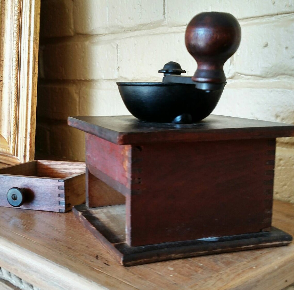 Belmont Hardware Company Coffee Grinder Coffee Floats Tea Sinks Wooden ...