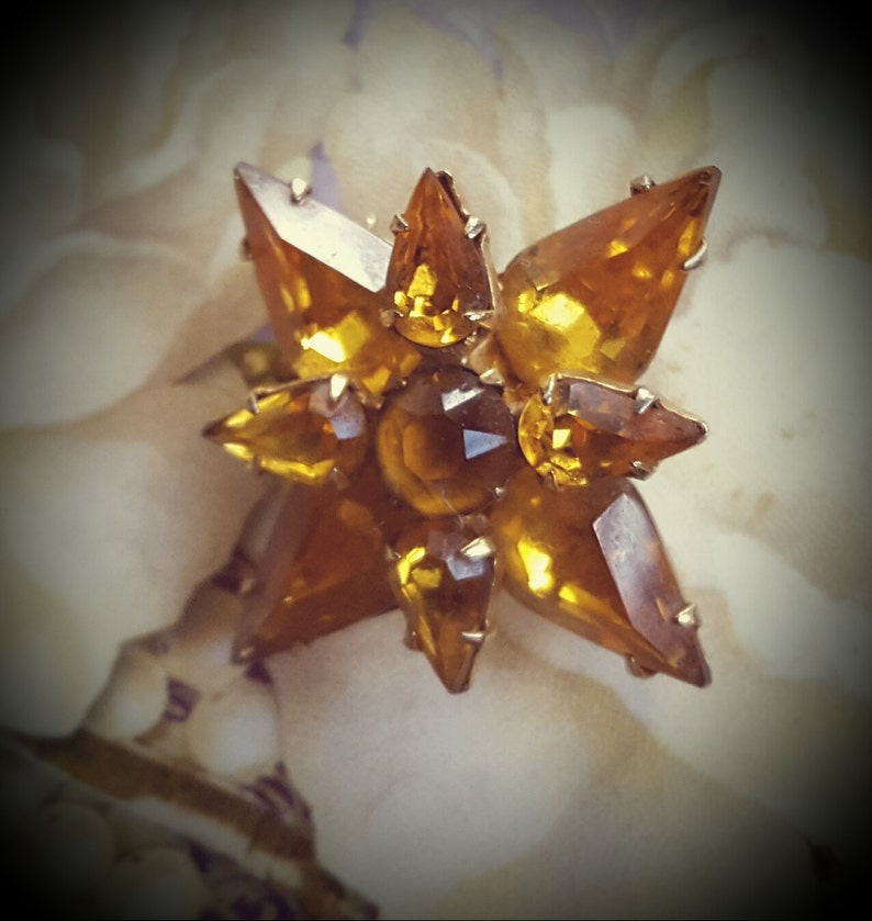 Vintage Topaz Rhinestone Brooch Topaz Brooch Rhinestone - Etsy