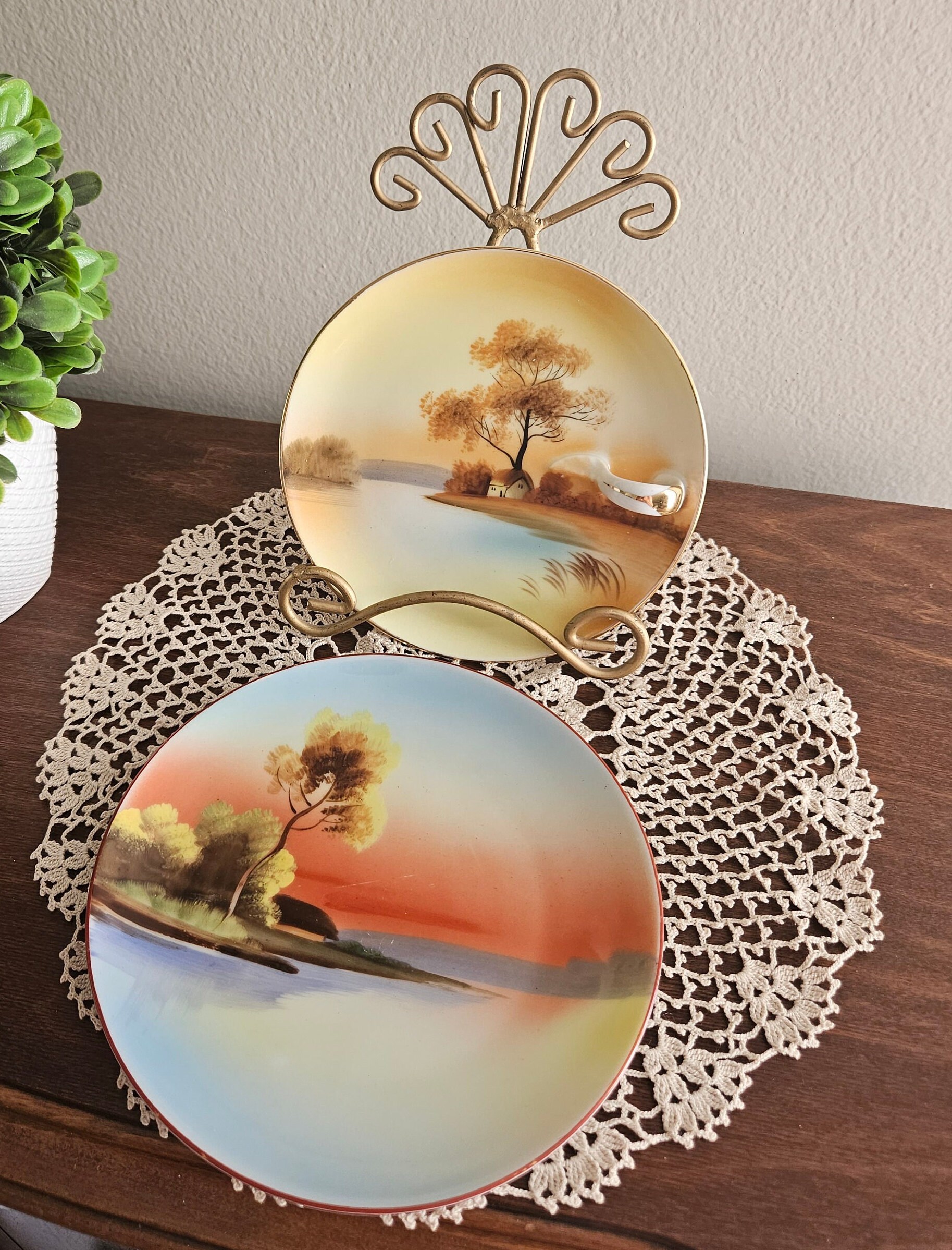 Vintage Noritake Morimura Desert Plates Hand-painted Noritake Desert ...