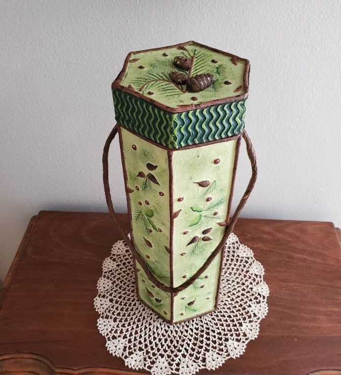 Vintage Wine Canister Slipper Storage Box Holiday Gift Picnic Wine ...