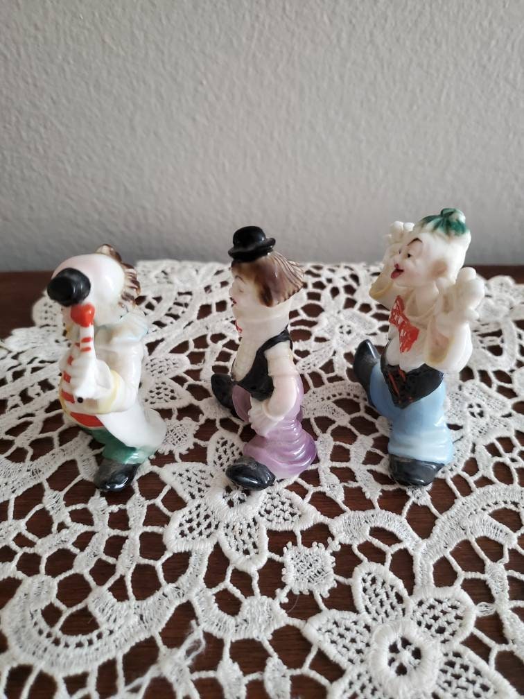 Vintage Clown Fine China Figurine Trio Made in Japan Clowns Miniature ...