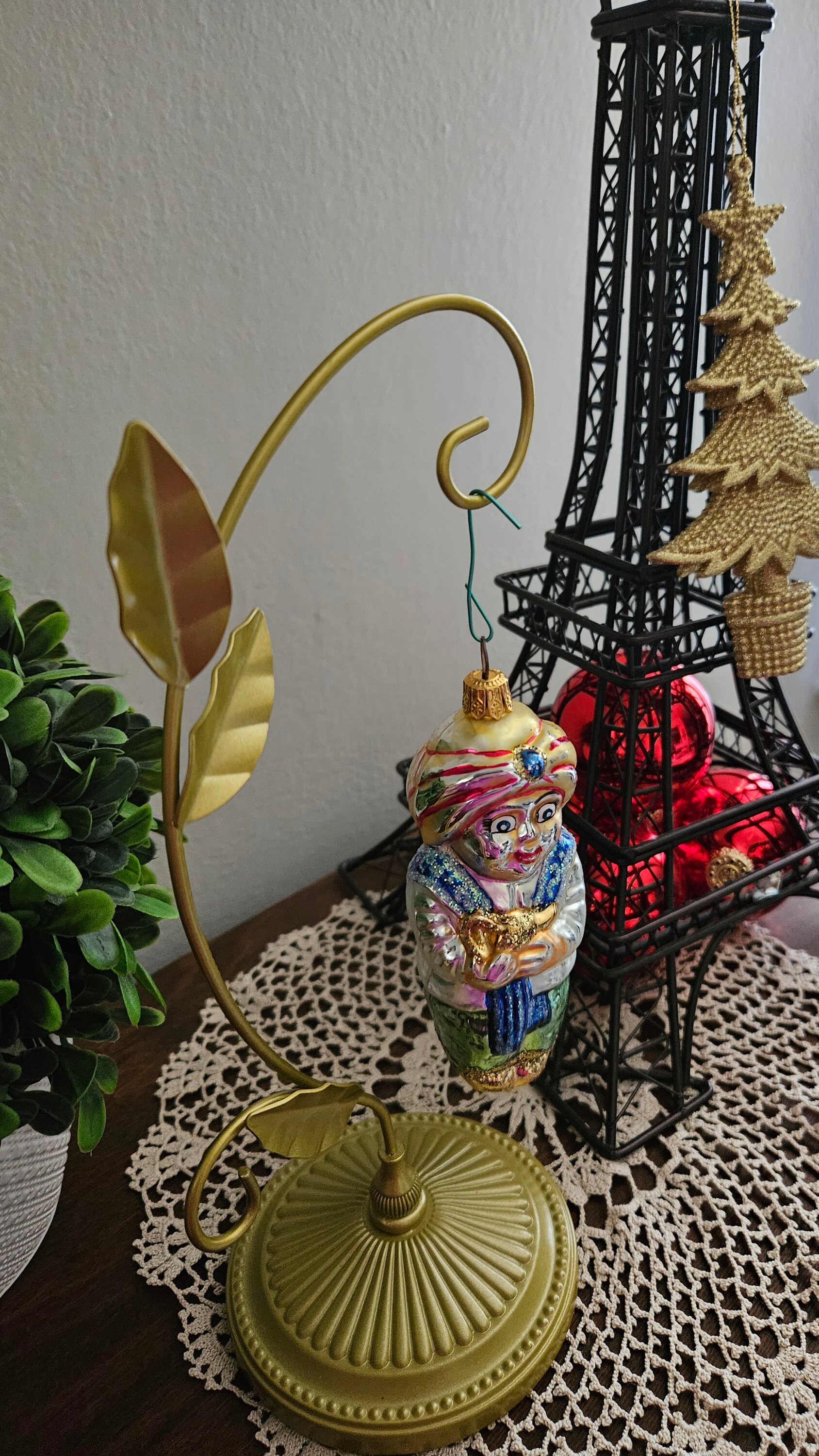 Vintage Hand Blown Glass Ornament Calik's Polish Artistry Aladdin Tree ...