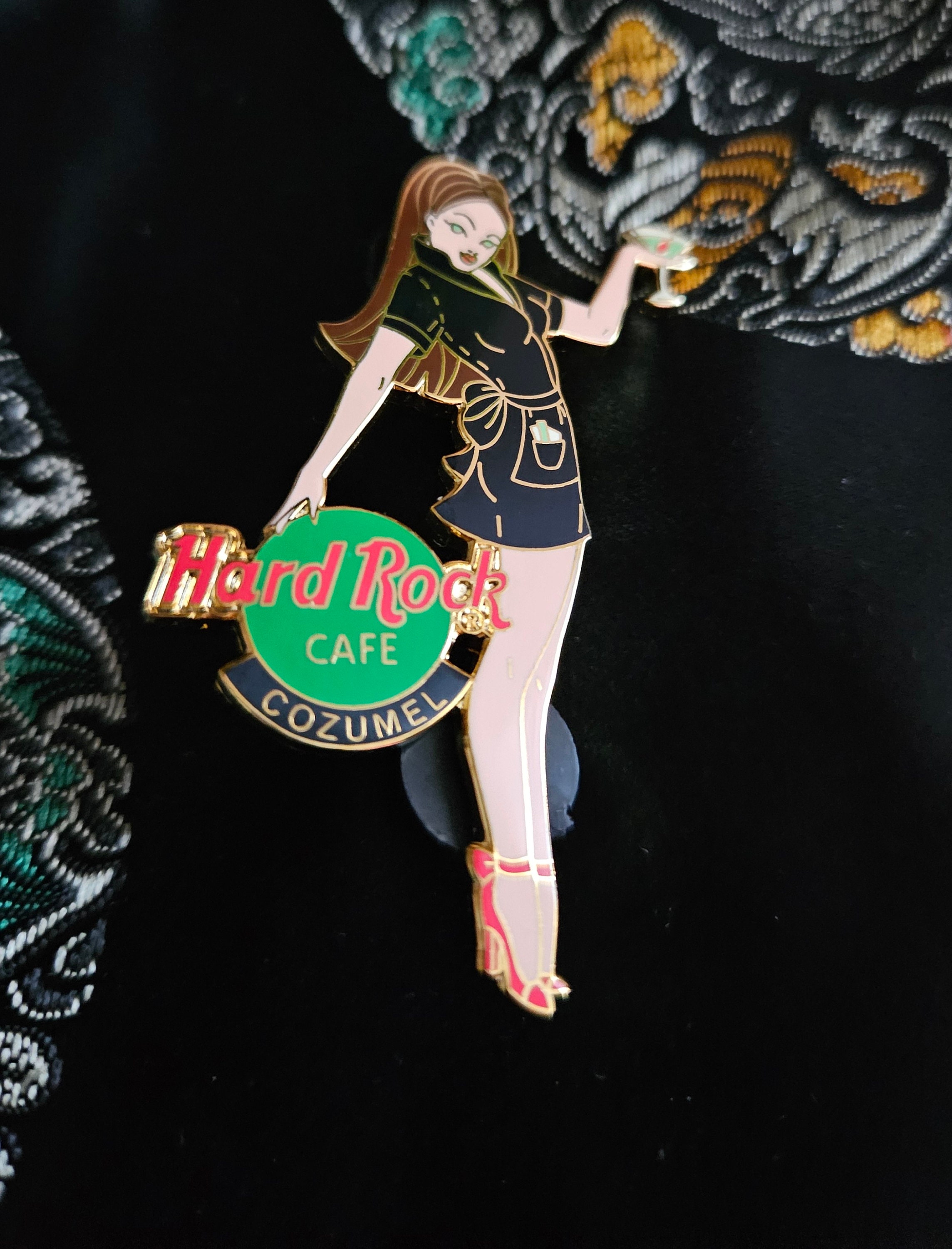 Rare Vintage Hard Rock Cafe Cozumel Pin Female Server in Black Aproned ...