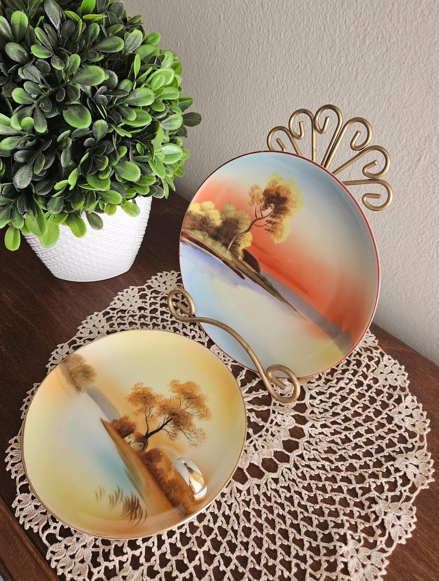 Vintage Noritake Morimura Desert Plates Hand-painted Noritake Desert ...
