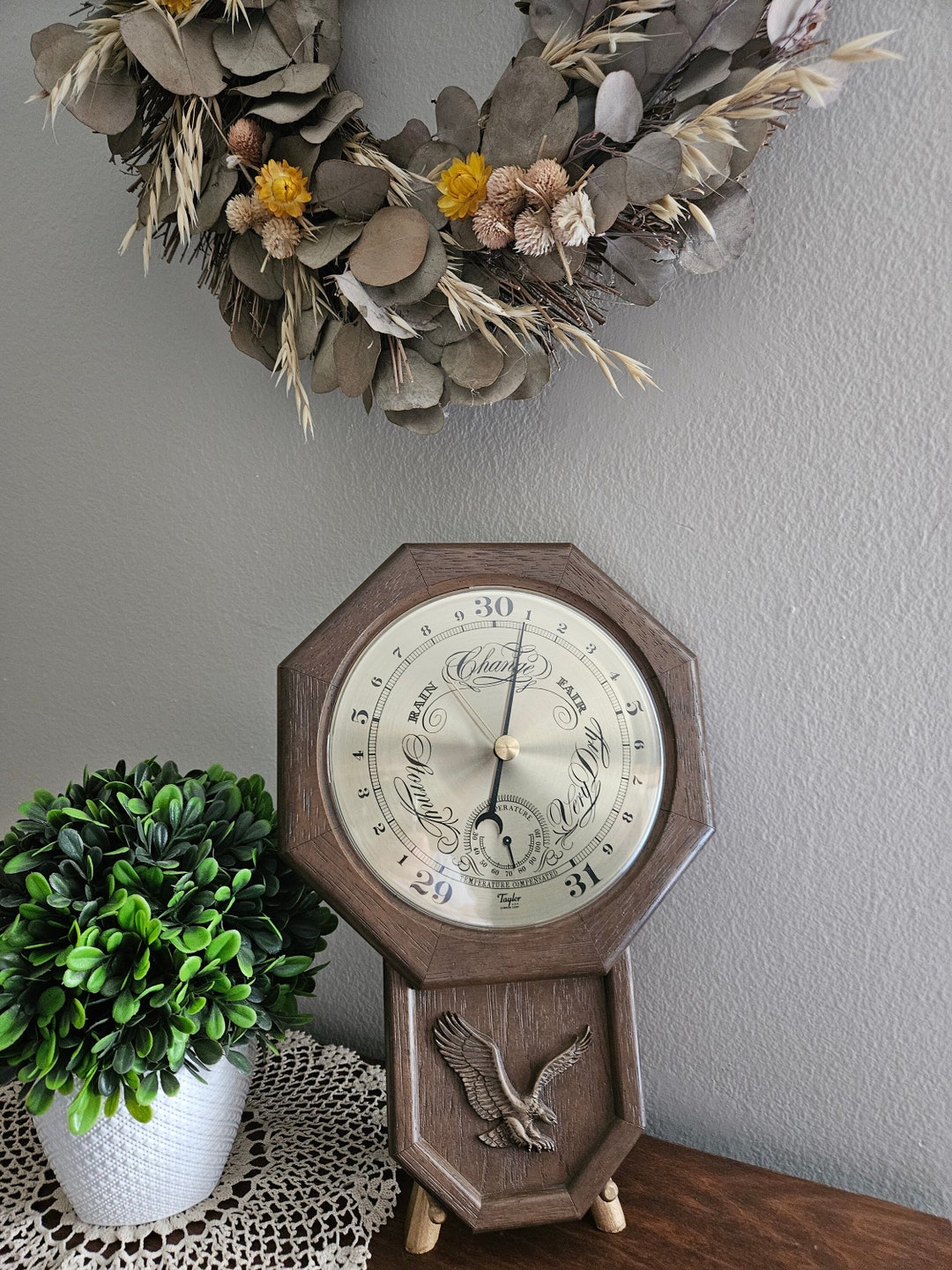 Vintage USA Taylor Weather Station Eagle Crested Barometer and ...