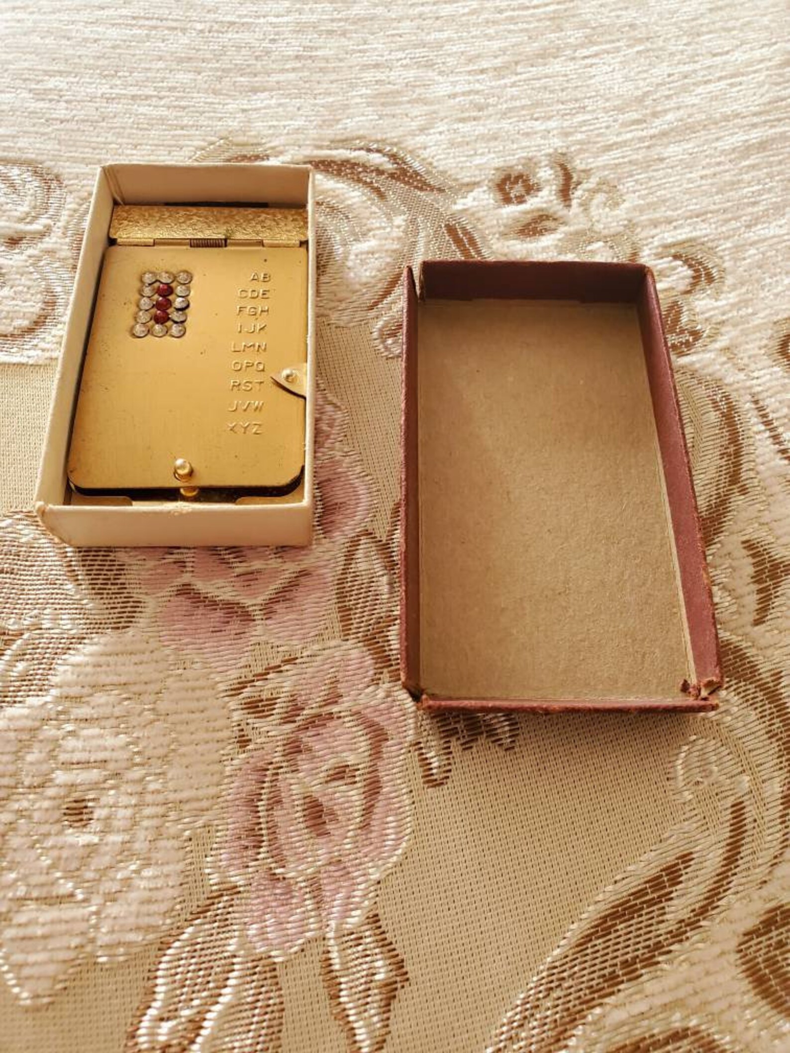 Vintage Red and White Rhinestone Flip Address Book Pop-up Phone Number ...