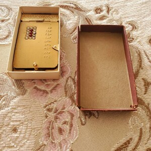 Vintage Red and White Rhinestone Flip Address Book Pop-up Phone Number ...
