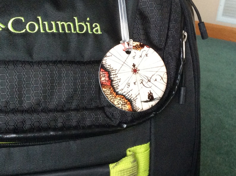 Set of 4 Antique Map Luggage Tags - Etsy