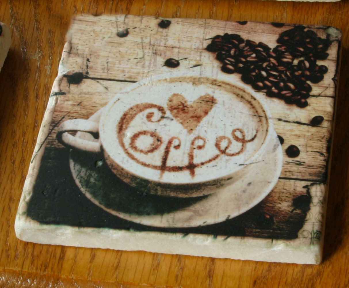 Wonderful Sublimated Marble Coaster With 4 Different Coffee - Etsy