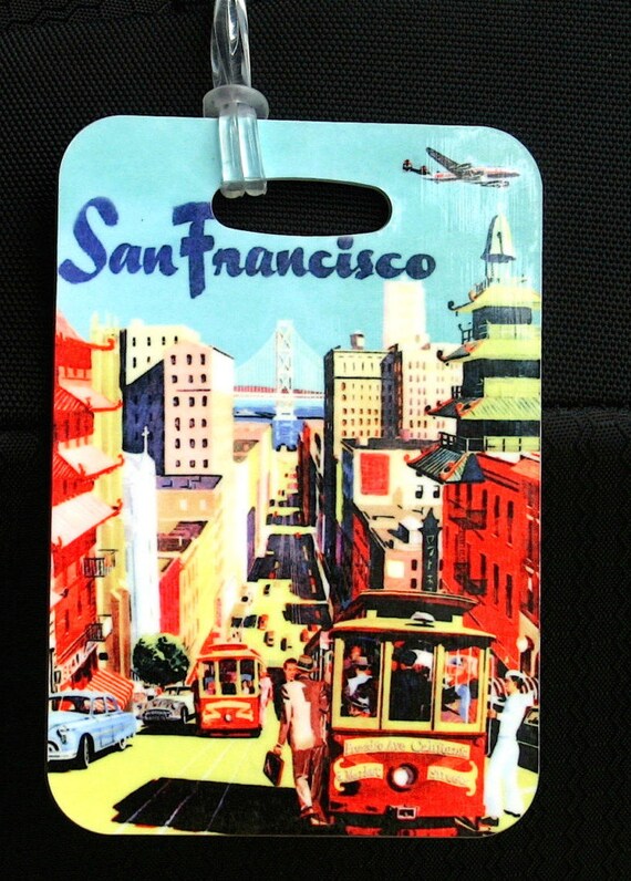 Set of 2 Baggage Tags With Vintage San Francisco Streetcar | Etsy