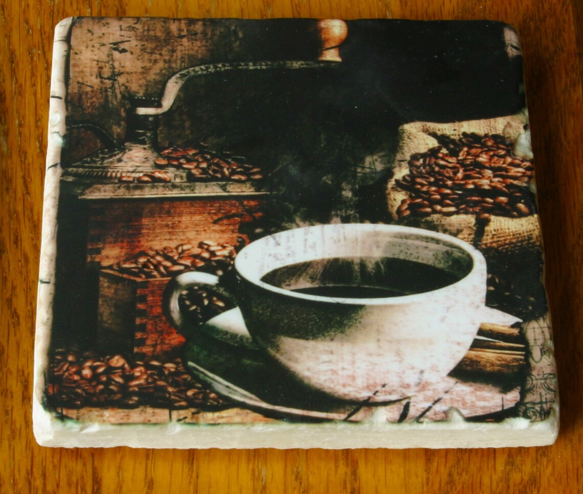 Wonderful Sublimated Marble Coaster With 4 Different Coffee - Etsy