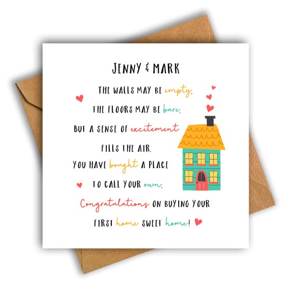 First Home Card Quotes Personalised First Home Card Crochet Heart