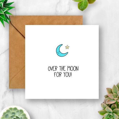 Over the Moon for You Card Congrats Card Well Done Card - Etsy UK