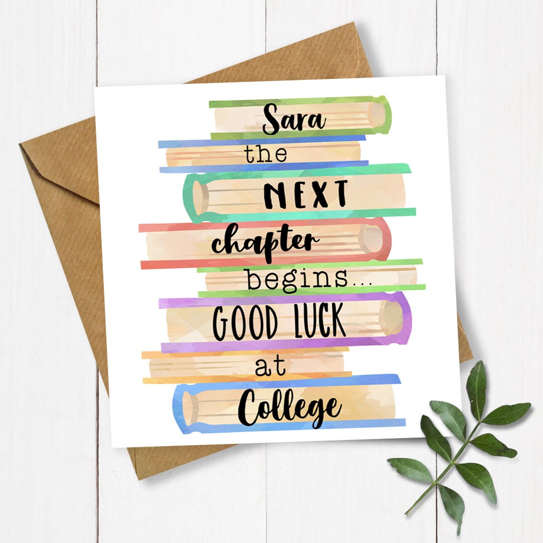 Personalised Stack Good Luck at College Card First Day - Etsy