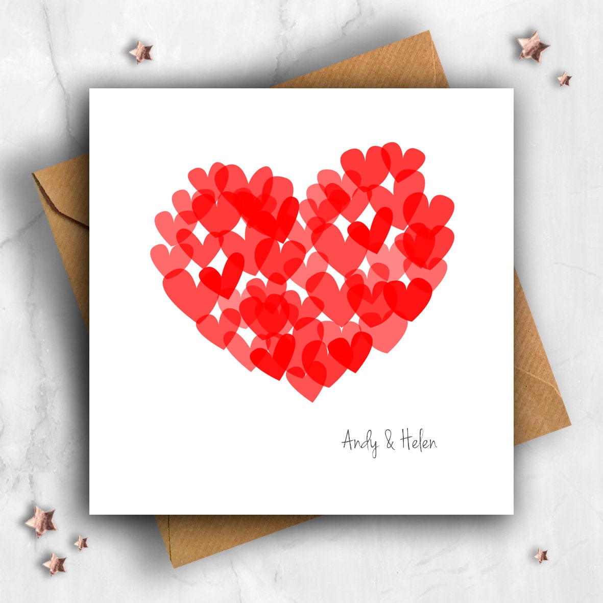 Personalised Multi Heart Card Wedding Card. Anniversary Card | Etsy