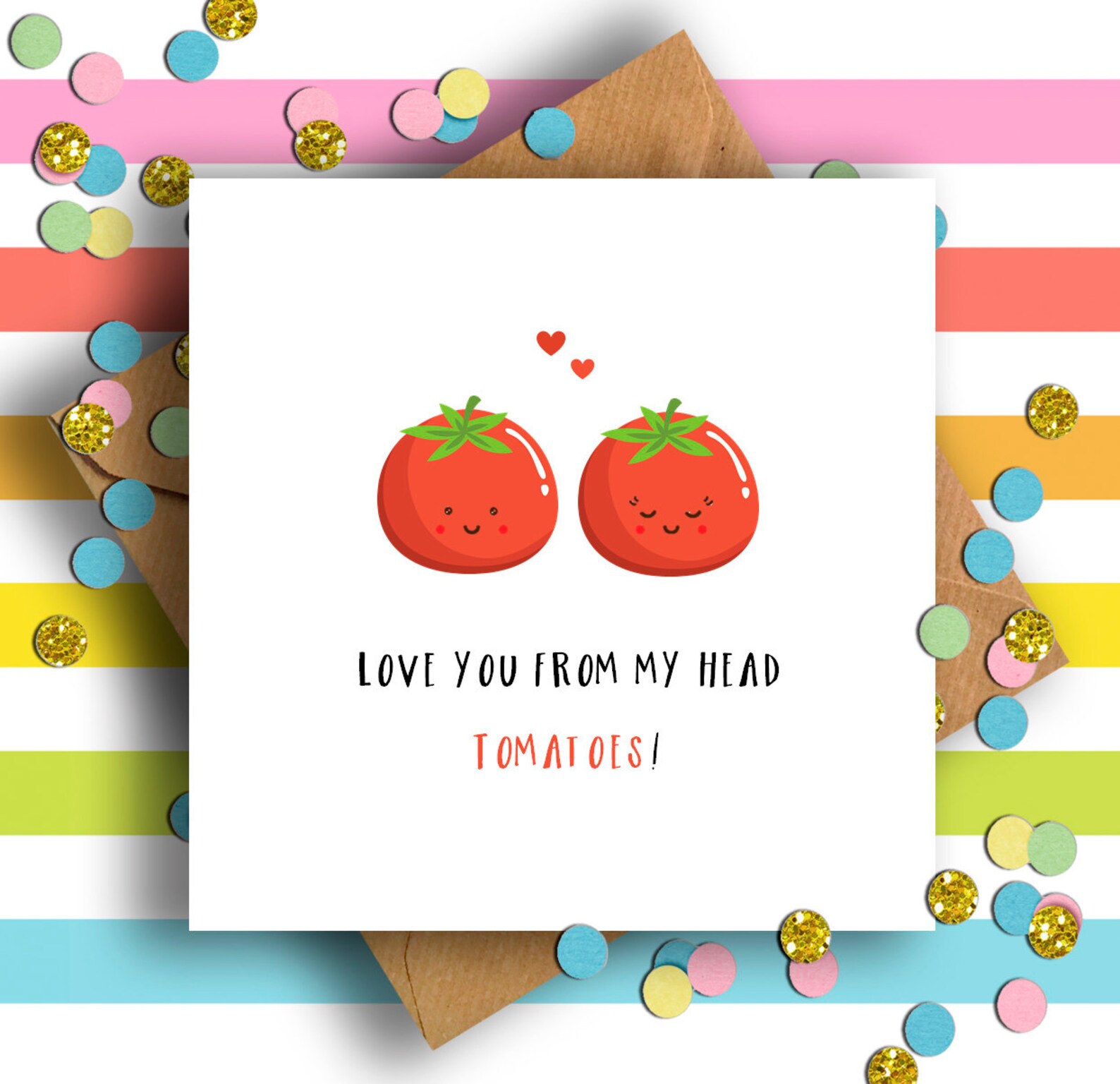 Love You from my Head Tomatoes Card Love Card Anniversary | Etsy