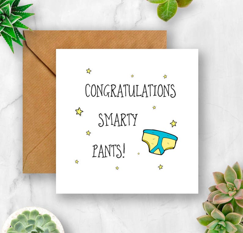 Congratulations Smarty Pants Card Stars Graduation Card Etsy