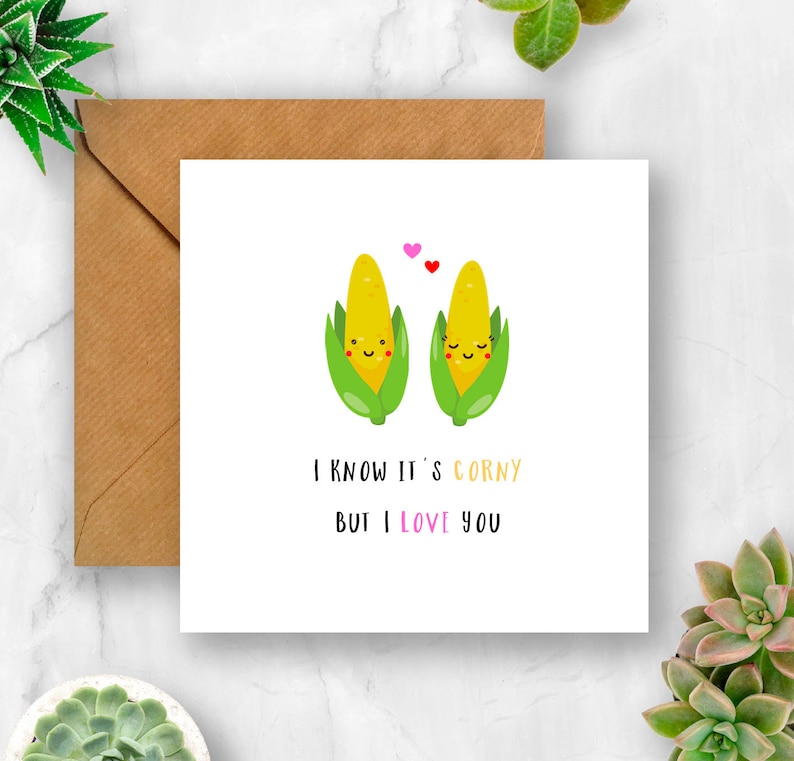I Know It's Corny but I Love You Card Love Card - Etsy